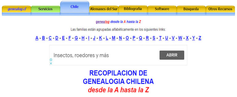 Buscador de familias en Chile - Haz tu árbol genealógico - Chile conectada
